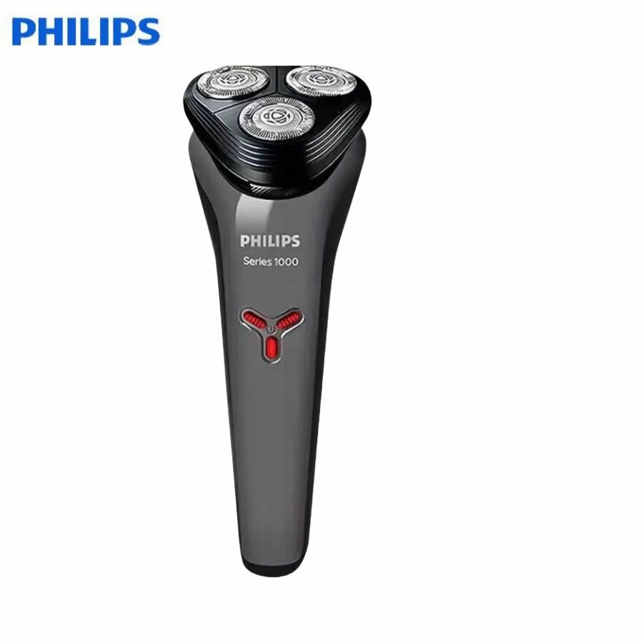 Электробритва Philips Бритва для мужчин, моющаяся по всему телу, импортная электрическая с 3 лезвиями серого цвета, серый