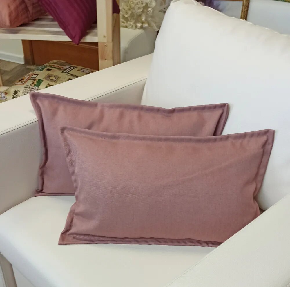Комплект декоративных наволочек Вельвет, размер 30х50 см, пепельно-розовый