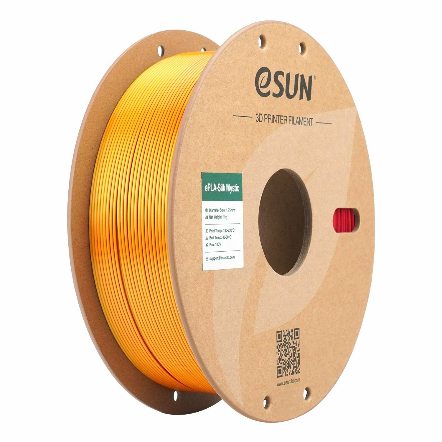 Катушка Silk Mystic PLA-пластика ESUN 1.75 мм 1кг, Красно-золотисто-фиолетовый (переливающийся)