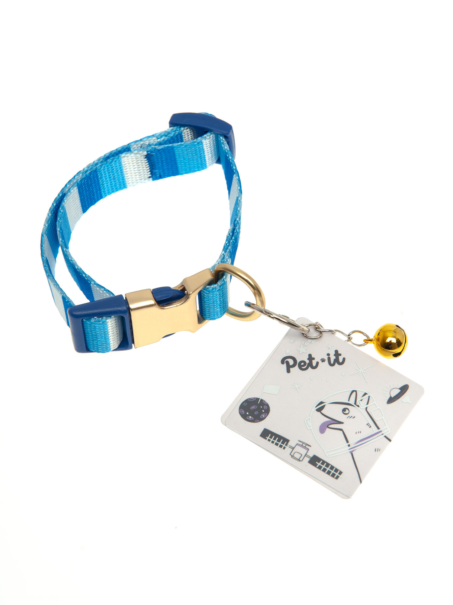 Pet-it ошейник для собак Mix M, материал нейлон, цвет синий/белый