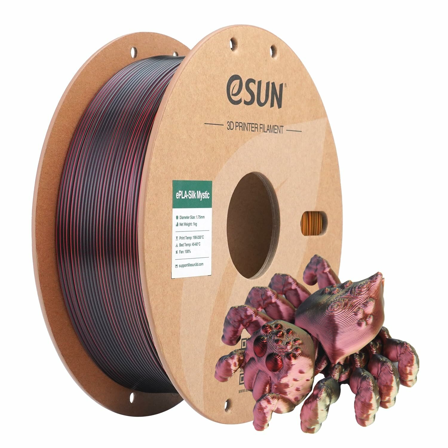 Филамент Esun SILK PLA+, для 3D принтера, золотой / серебряный / бронзовый, 1кг