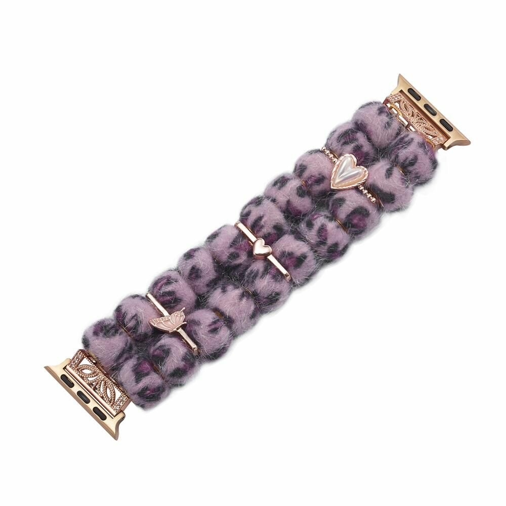 Шерстяной ремешок для часов с леопардовым браслетом, Ремешок Для Смарт Часов 40мм 41мм 38мм, Совместимость С Apple Watch Серии 1-9 SE ULTRA