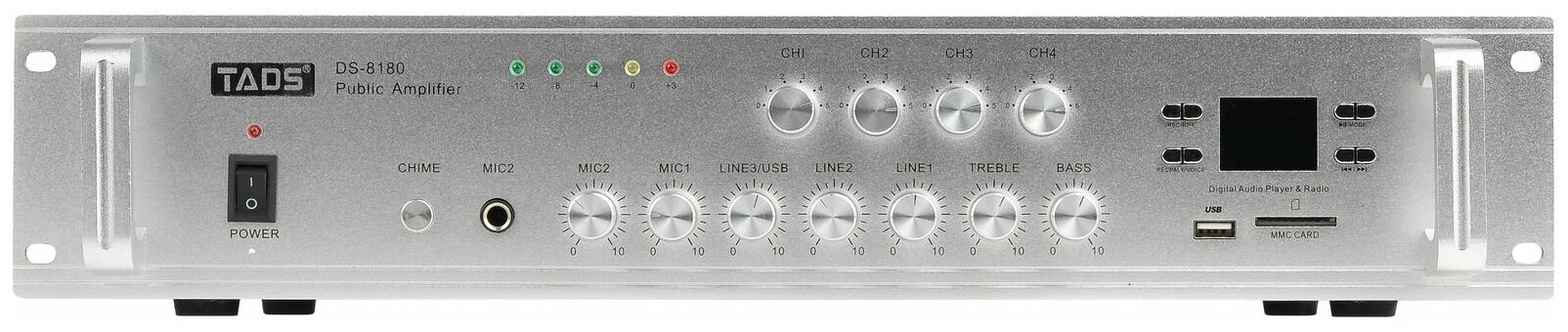 DS-8180 Усилитель мощности трансляционный, 180Вт, 4 зоны, TADS