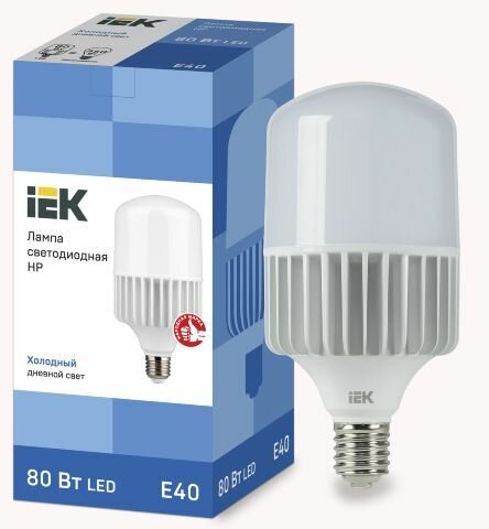 Лампа светодиодная LED HP 80Вт 230В 6500К E40 IEK, LLE-HP-80-230-65-E40