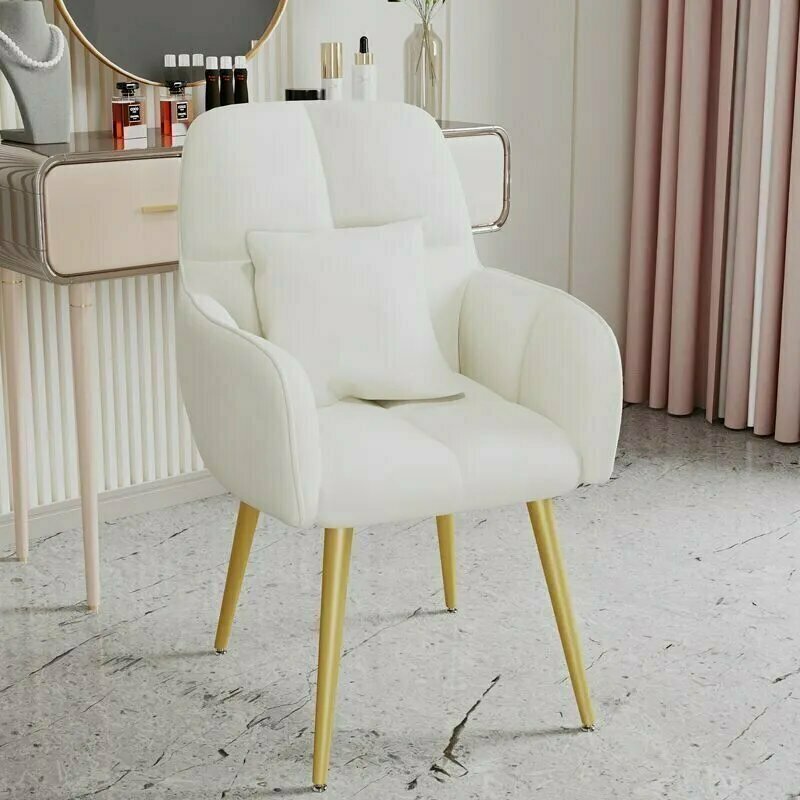 Стул, велюр, мягкое сиденье, с подлокотниками, цвет слоновая кость, 36см x 39см x 80см