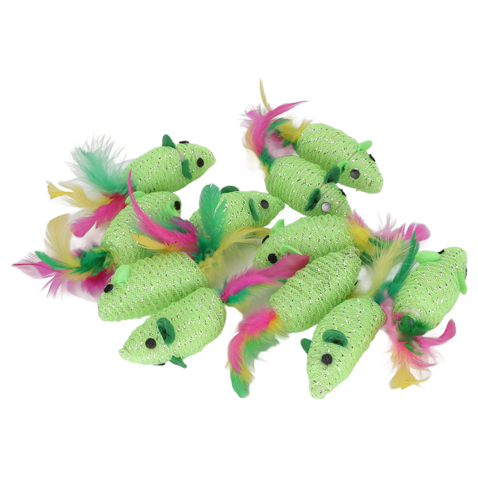 11шт -мыша мыши кошачьи игрушки многоцелевой скрипучий интерактивный мышь для кошек и котят зеленые