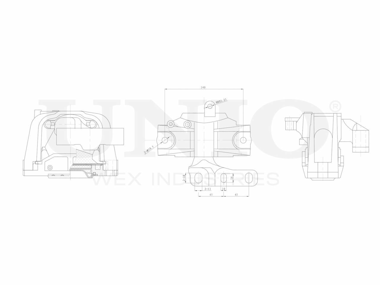 Опора двигателя правая, для Фольксваген Пассат B6, B7 05-, Гольф V, VI 04-, Шкода Октавия (1Z3 1Z5) Volkswagen Passat Golf Skoda Octavia 04- артикул RMP-15015 производителя UNIO