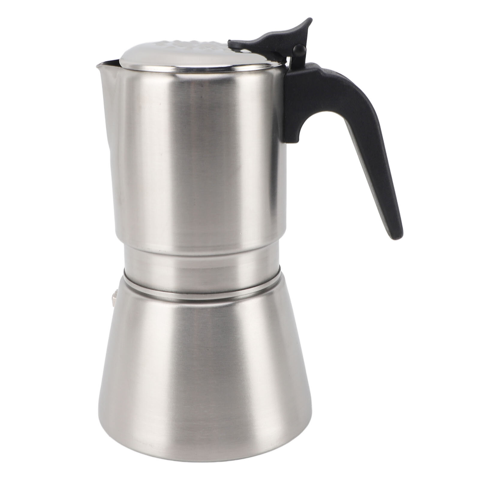 Кофеварка Moka из нержавеющей стали 304, 4-6 чашек, чайник на плите для домашнего использования, индукционный совместимый прочный кофейник для заваривания