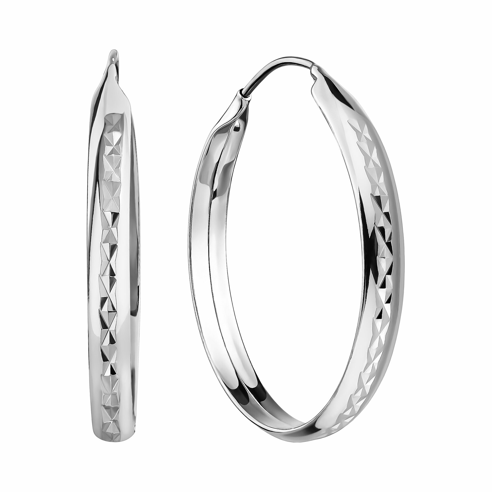 Серьги конго, серебро, 925 проба, родирование