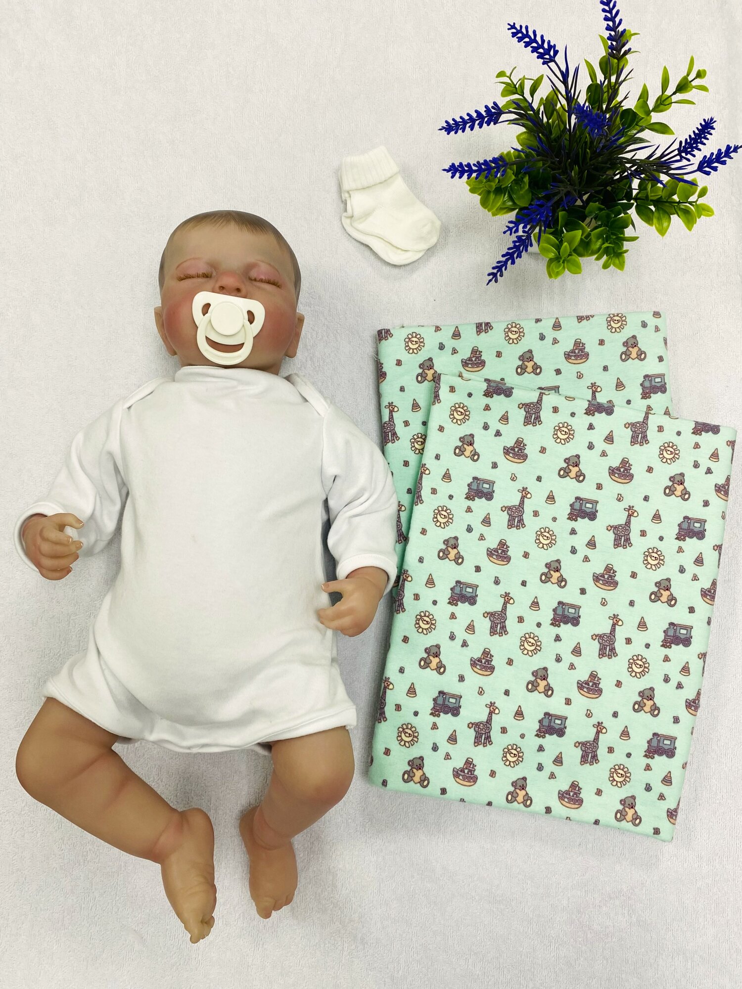 Пеленки Велли СЛ-205-Ж-БИР детские фланелевые для пеленания новорожденных на выписку в роддом многоразовые, размер 90 на 120 см