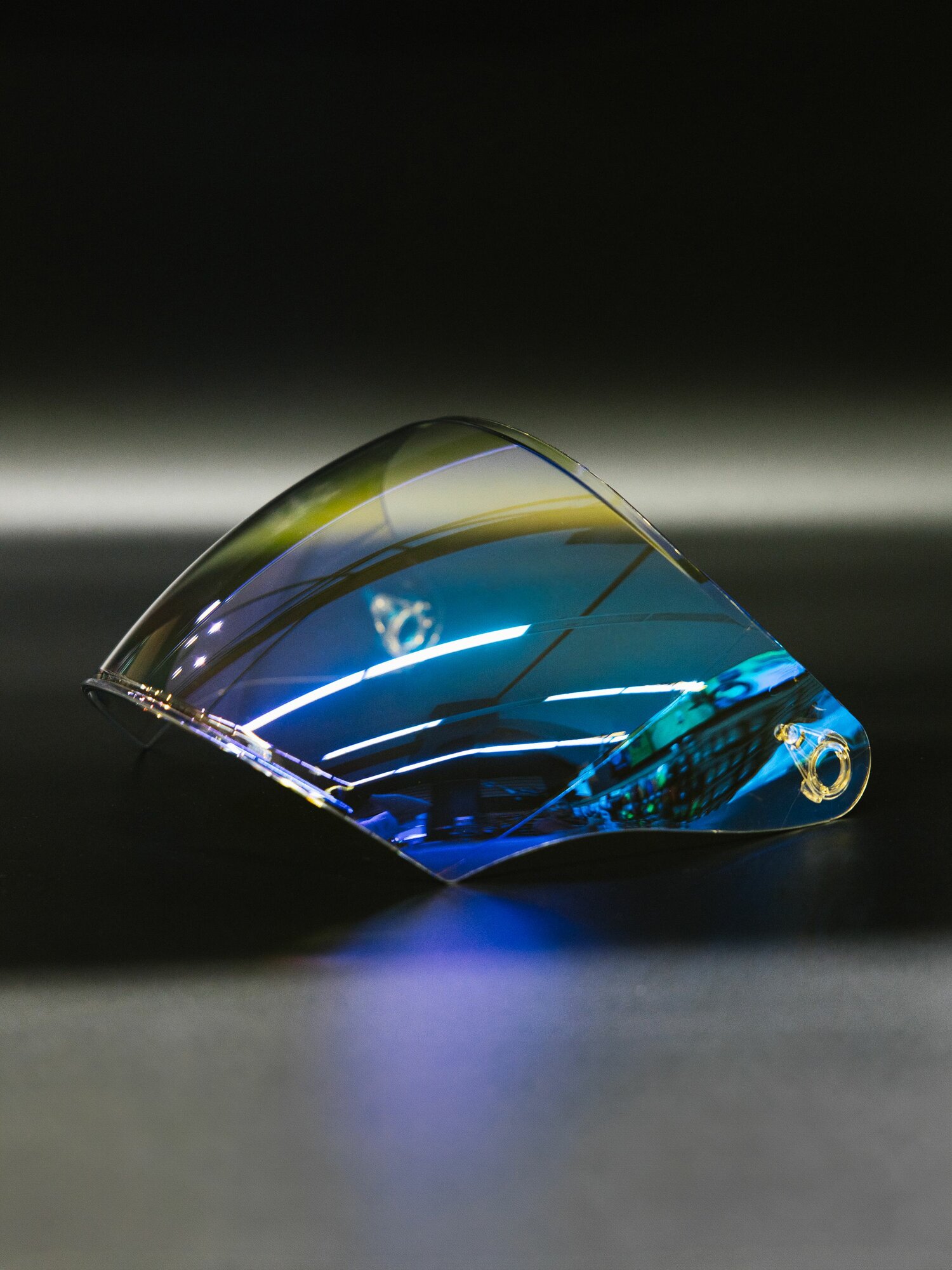 Визор для открытого дорожного мотошлема SHOCK R2 Синий, ABS пластик