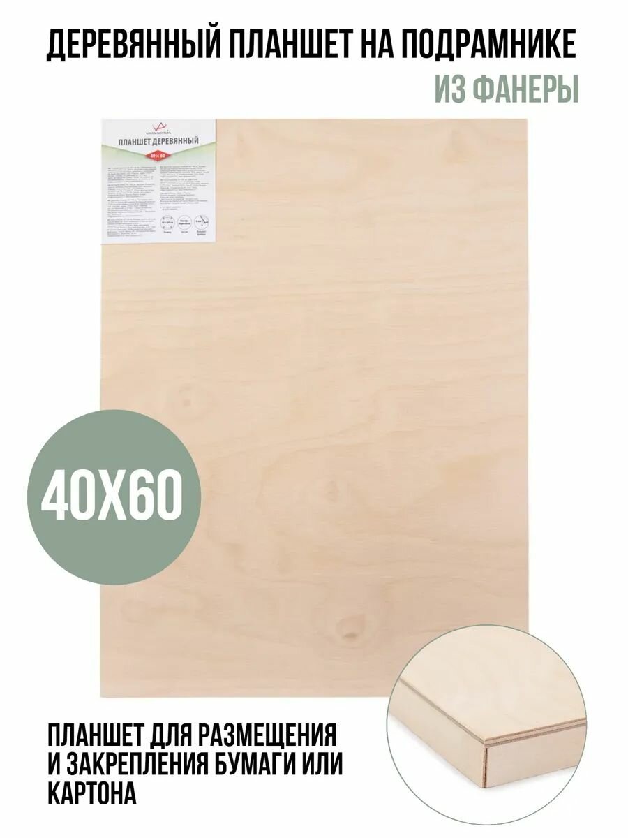 VISTA-ARTISTA планшет деревянный художественный, фанера на подрамнике 40 х 60 см VFAN-4060