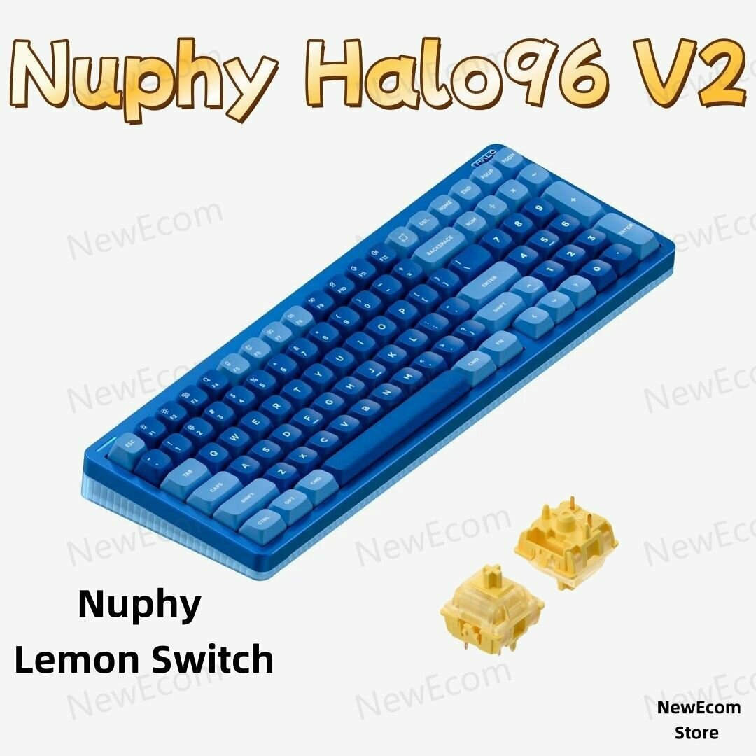 Беспроводная механическая клавиатура Nuphy Halo96 V2 Lemon Switch, Blue Lagoon