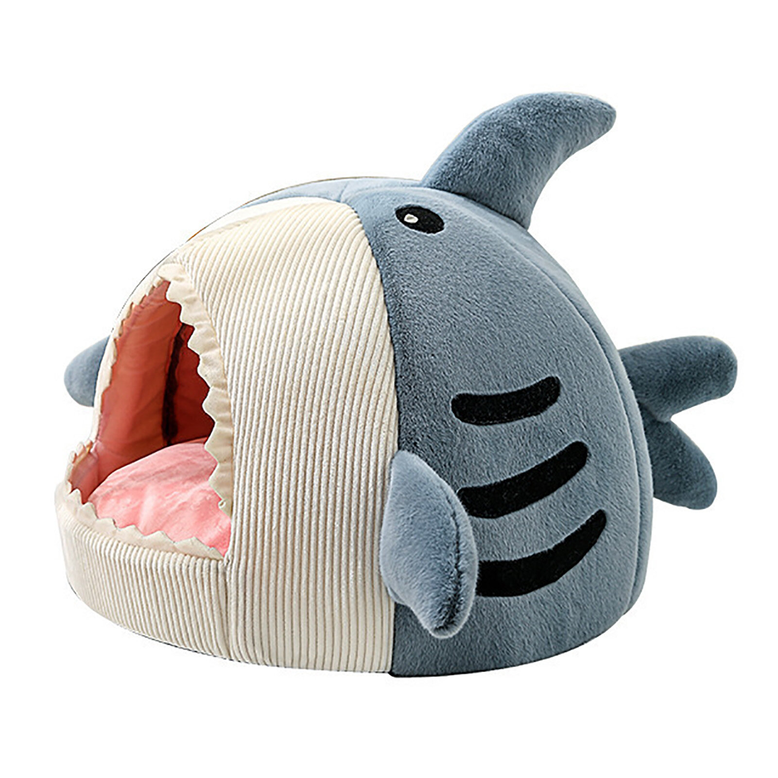 Cat Cave Mat House Shark Shaped Warm Versatile Decorative Cozy Soft Bed for Dog Pet