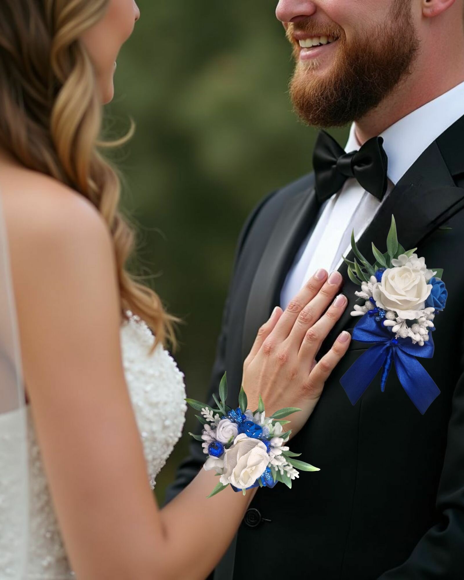 Комплект: бутоньерка и браслет для свидетеля и свидетельницы и для невесты и жениха