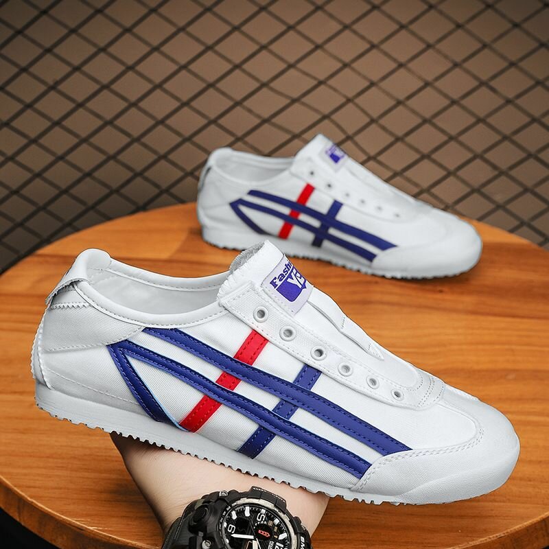 MOOCIE 2025 новый стиль одношаговые парусиновые туфли мужская обувь обувь Форреста Гампа повседневная обувь универсальная ленивая обувь мода ins board shoes мужская