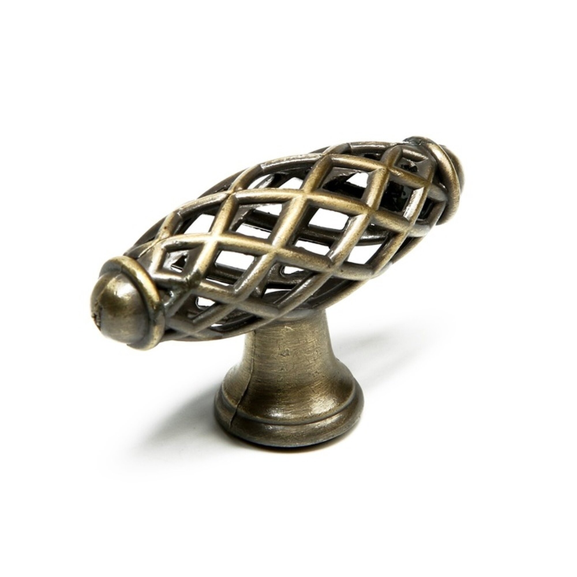 Мебельная ручка Тундра PK039AB, металл, овальная, винтовое крепление, цвет бронза