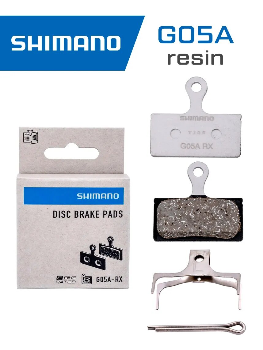 Тормозные колодки Shimano G05A-RX BOX, органика, пара, с пружинами, с шплинтом для XTR M9000/XTR M980/DEORE XT M8100