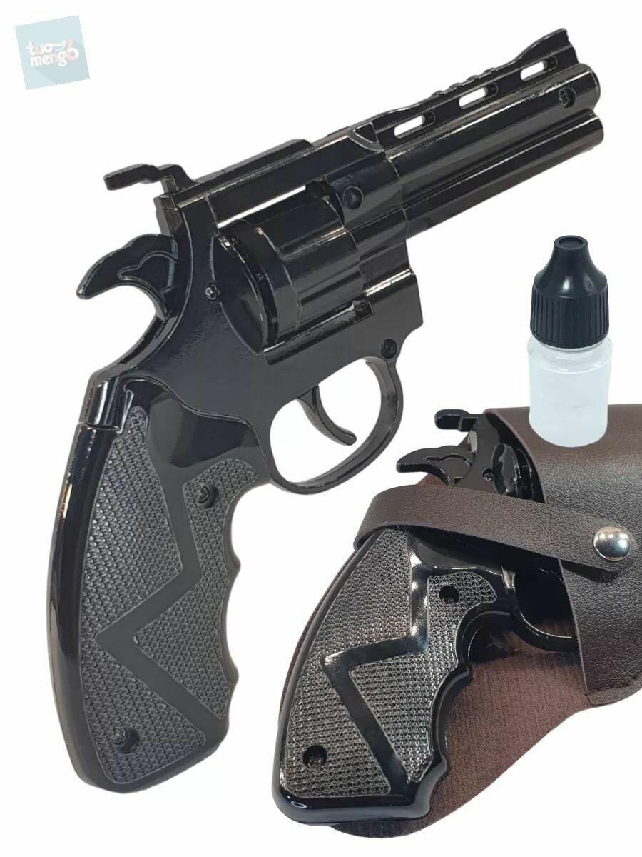 Пистолет металлический с кобурой в комплекте пугач, черный