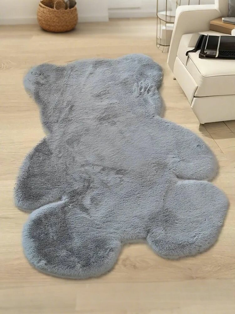 Ковер в форме медведя, мягкий материал из искусственного меха кролика, приятный на ощупь, может быть использован для украшения спальни гостиной детской комнаты 45x60CM