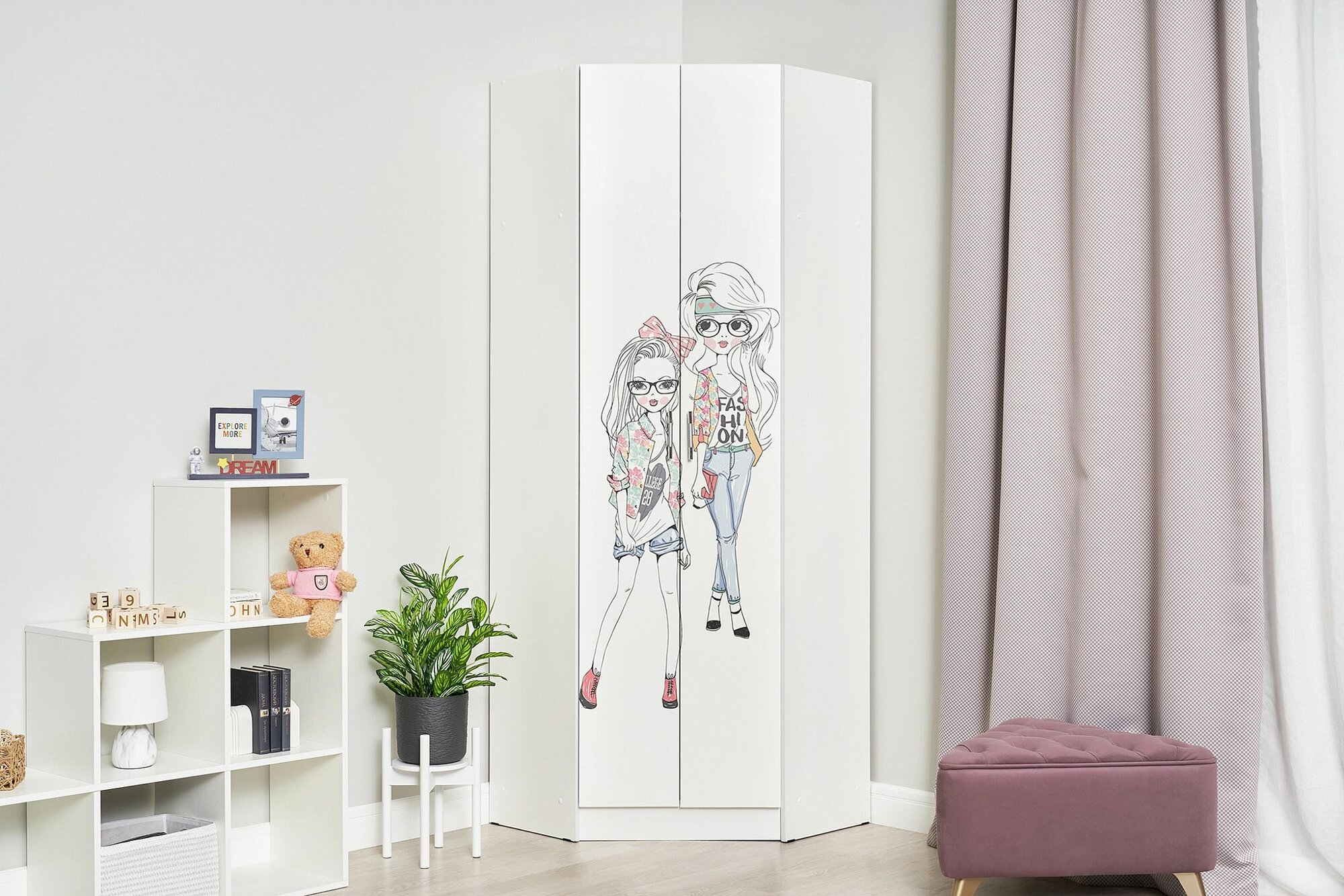 Шкаф угловой Вега ЛДСП FASHION (Белый)