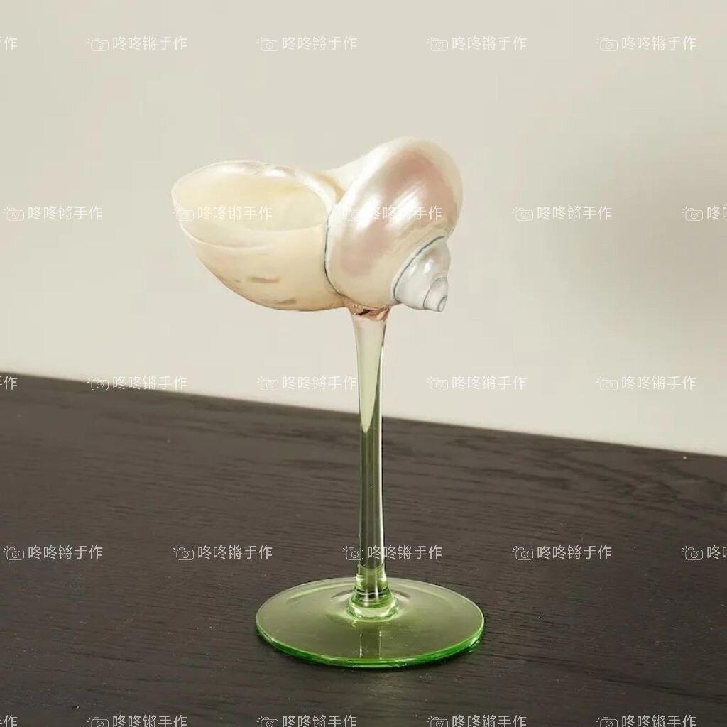 Бокал для вина "Раковина", стекло, с подставкой, для разных видов вин，1 штука，