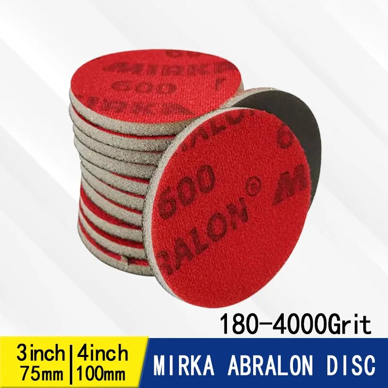 MIRKA Abralon 180/360/500/600/1000/2000/4000 зернистость губка Sangding диск пенопластовая наждачная бумага на липучке 3 дюйма 4 дюйма полировка 75 100, P1000, 10PCS 75mm