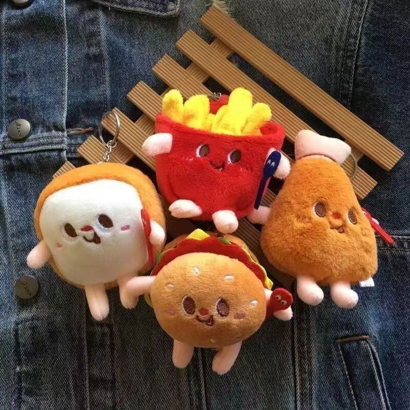 Симпатичная подвеска в форме бургера на сумке, Отдельная подвеска для бургера. Гамбургер+картофель фри+голень+тост