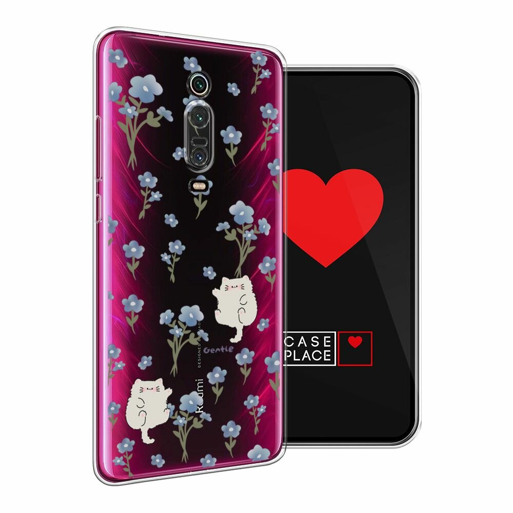 Чехол на Xiaomi Redmi K20/K20 Pro/Mi 9T/9T Pro / Сяоми Редми К20/K20 Pro/Mi 9T с принтом "Gentle cats", прозрачный — фото 1