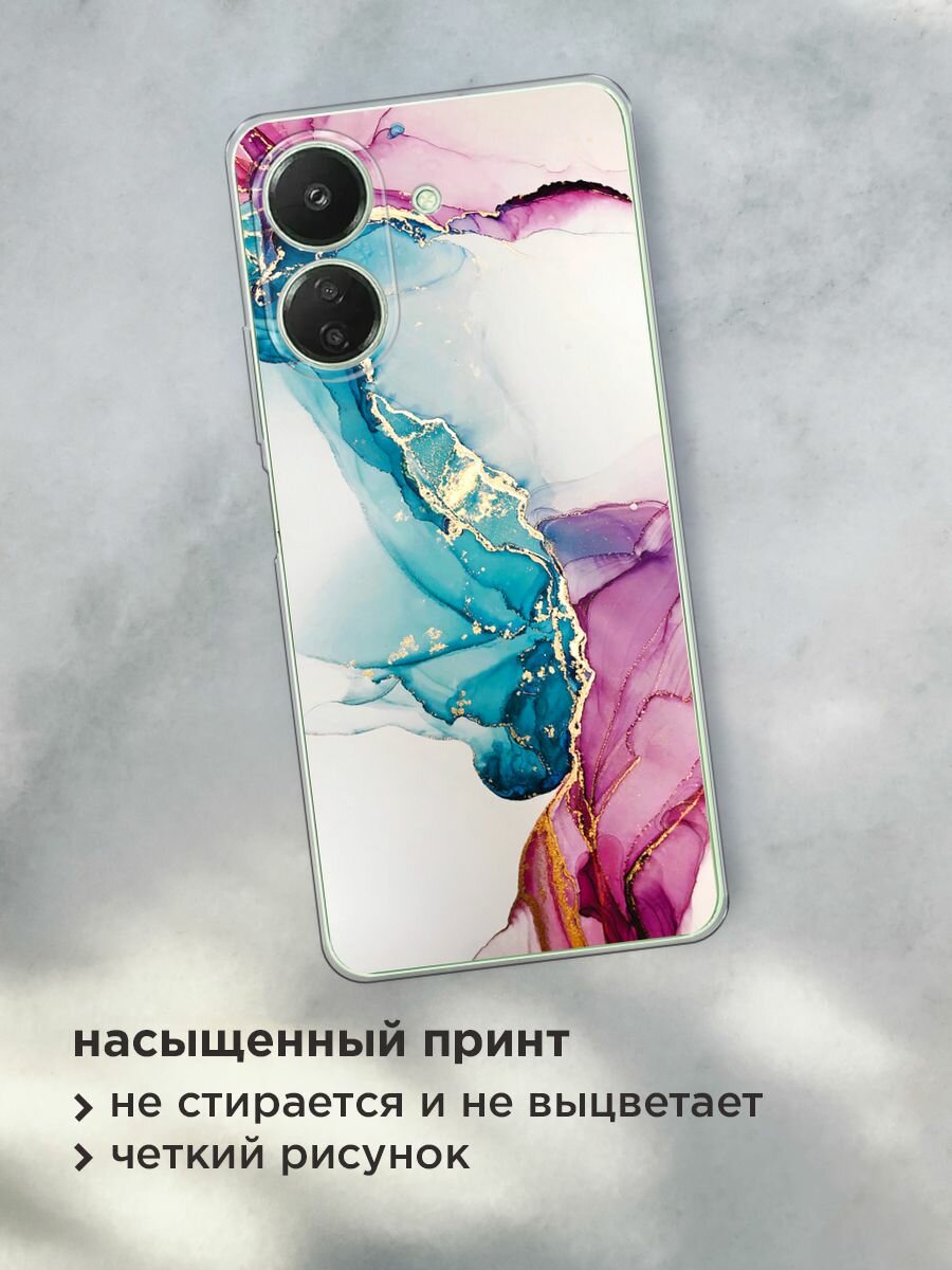 Чехол на Xiaomi Redmi 13C/Poco C65 / Сяоми Редми 13C/Поко С65 с принтом "Розовые разводы рисунок" — фото 1