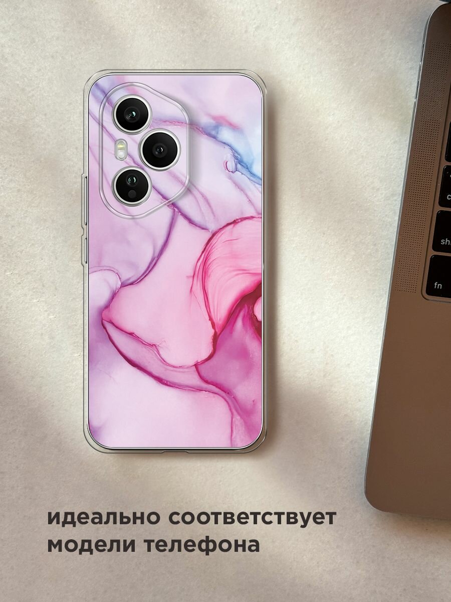 Чехол на Honor 400 Pro / Хонор 400 Про с принтом "Розовые мраморные разводы" — фото 1