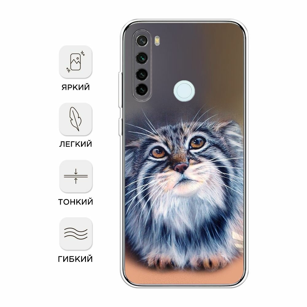 Чехол на Xiaomi Redmi Note 8T / Сяоми Редми Нот 8Т с принтом "Кот манул 2" — фото 1