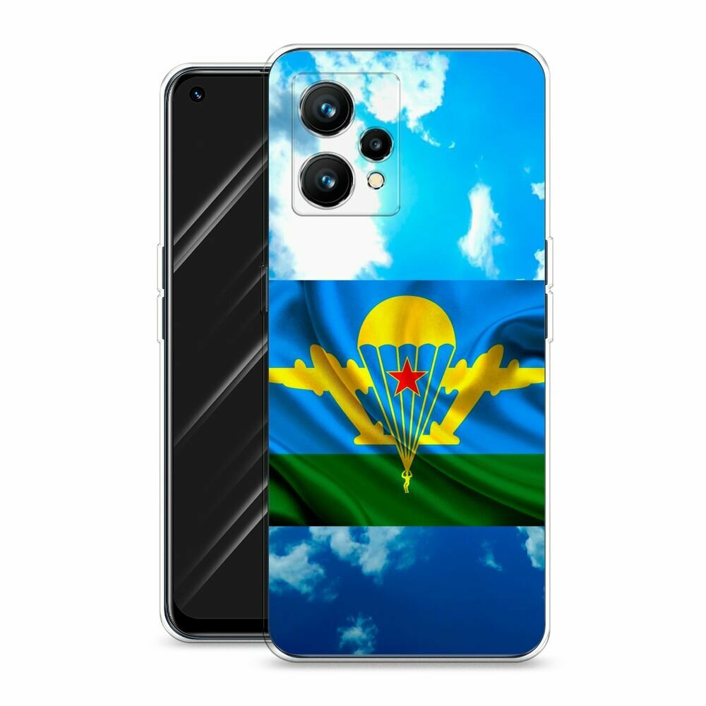 Чехол на Realme 9 4G/9 Pro Plus / Реалми 9 4G/9 Pro Plus с принтом "ВДВ флаг в небесах" — фото 1