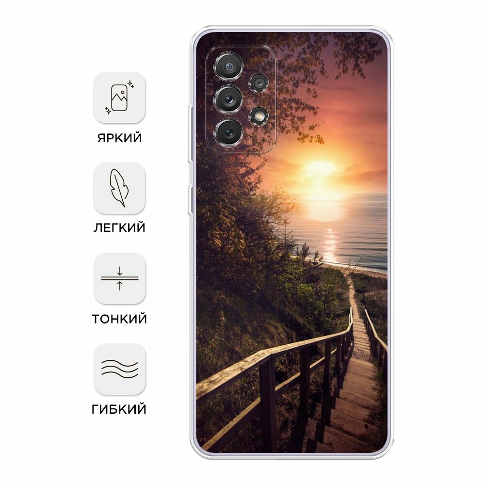Чехол на Samsung Galaxy A73 / Самсунг Галакси А73 с принтом "Мост у воды" — фото 1