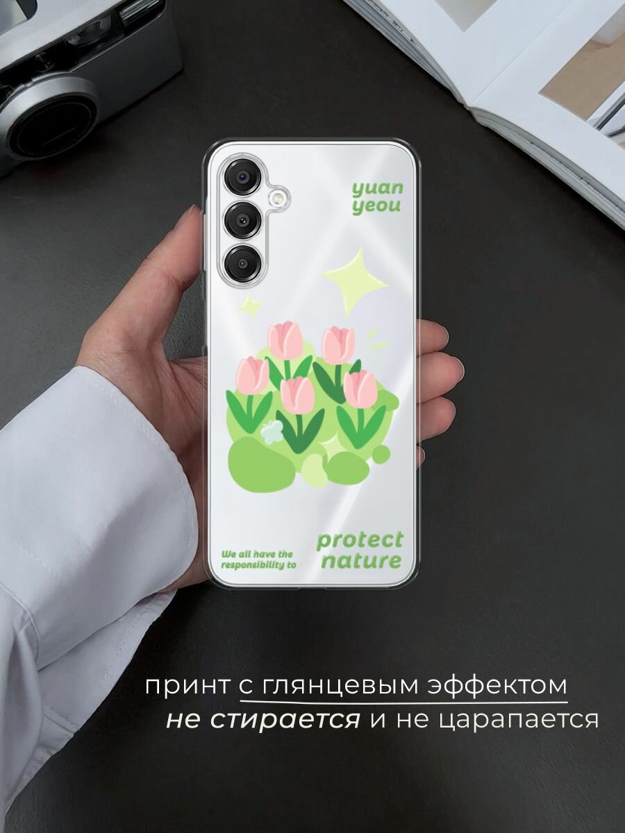 Чехол на Samsung Galaxy A16 / Самсунг А16 с принтом "Protect nature" — фото 1