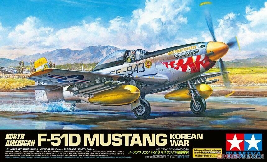 Tamiya 60328 1/32 Северная Америка F-51D Mustang сборная модель самолета