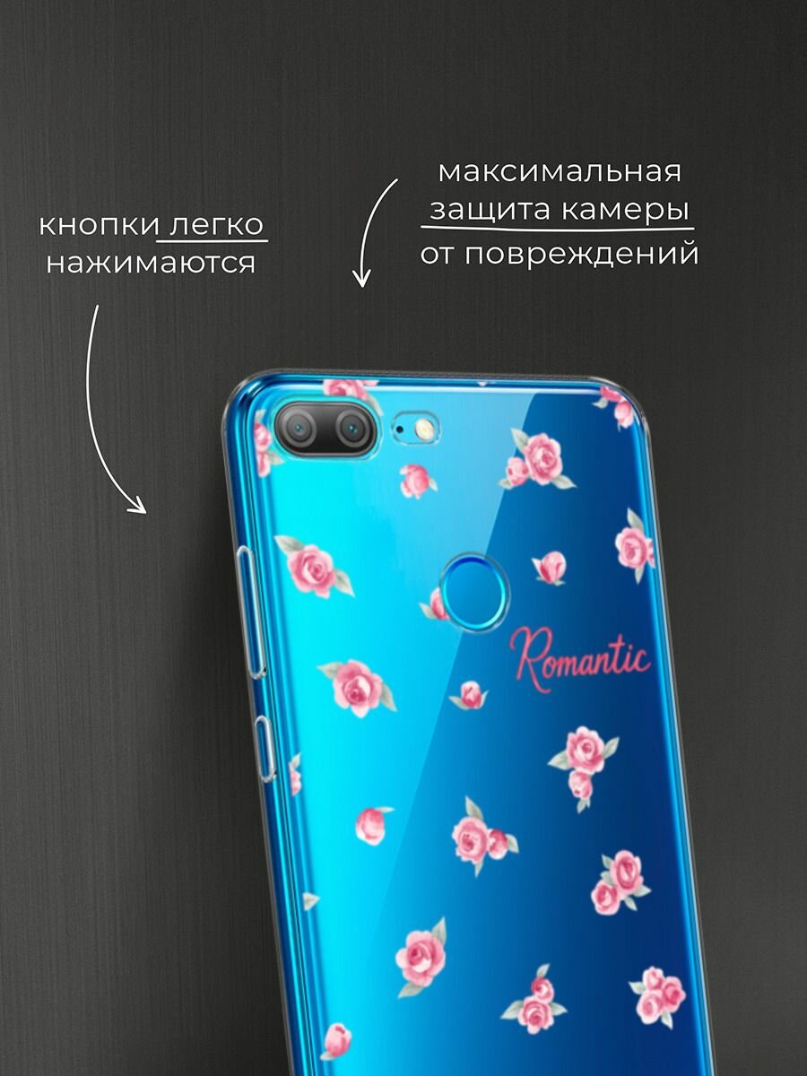 Чехол на Honor 9 Lite / Хонор 9 Лайт с принтом "Romantic 2", прозрачный — фото 1