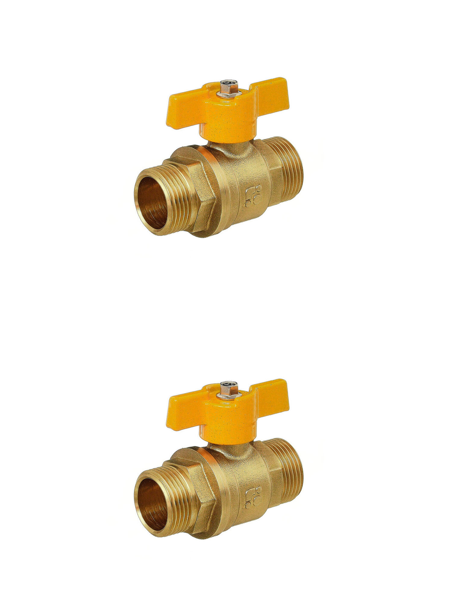 Кран шаровой газовый 1/2 НР(ш) х 1/2 НР(ш) бабочка (. А12.1.15.40) (2 шт.)