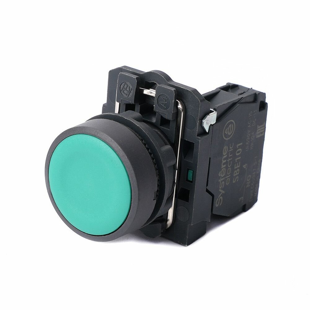 Выключатель нагрузки Systeme Electric SB5, в сборе, модульная, 22 мм, зеленая с возвратом, пластик, 1НО