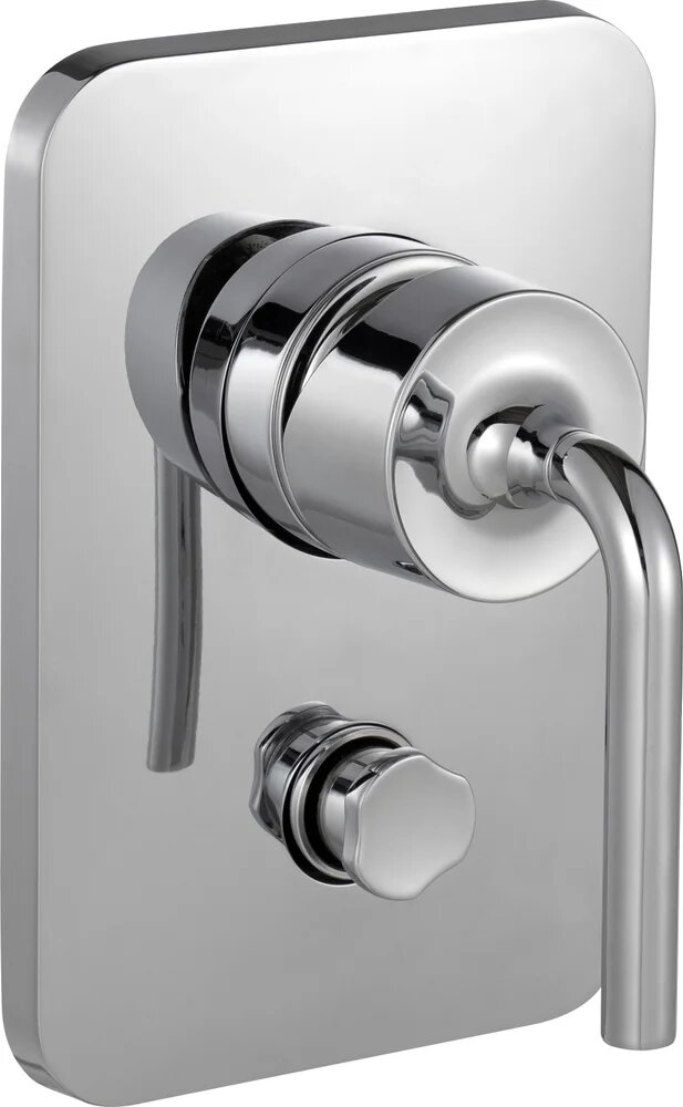 Встраиваемый смеситель для душа и ванны Jacob Delafon Purist E98721-CP С внутренней частью, латунный, рычажный, настенный, хром, глянцевый, с керамическим картриджем