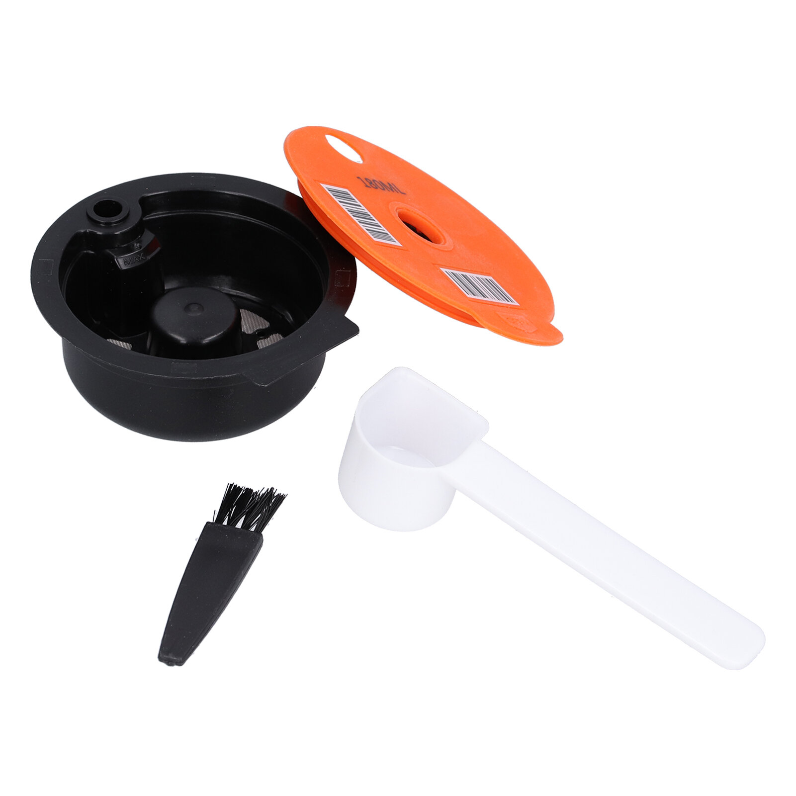 Многоразовая кофейная капсула, кофейный фильтр, чашка с кисточкой, ложка, аксессуары для домашнего офиса, кафе, оранжевый, 180 мл