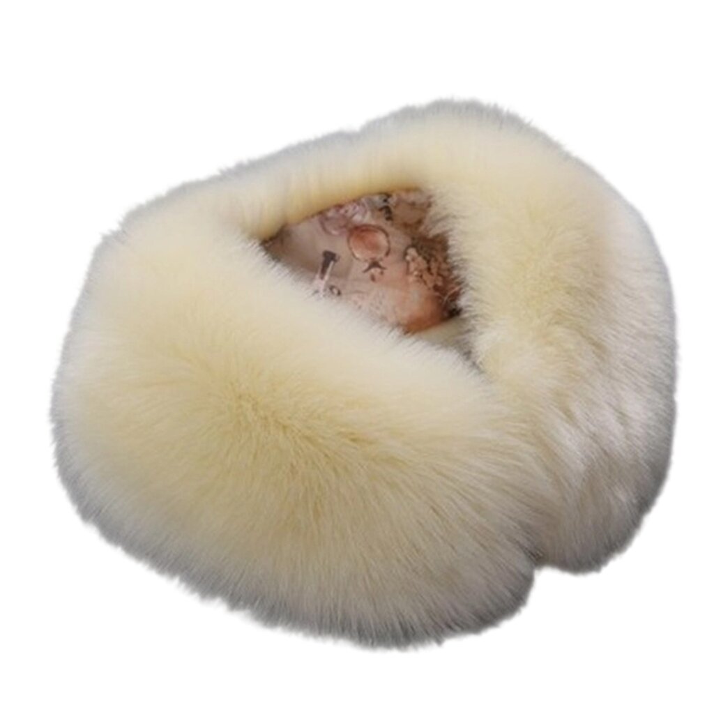 Нагрудник с круглым меховым воротником и зимним теплым артефактом-бежевый