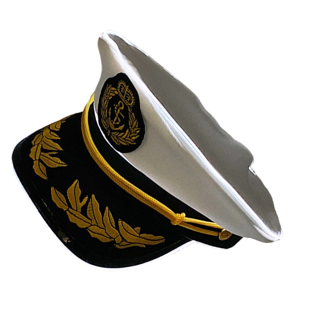 Вышитая капитанская большая кепка со светодиодной подсветкой-белый