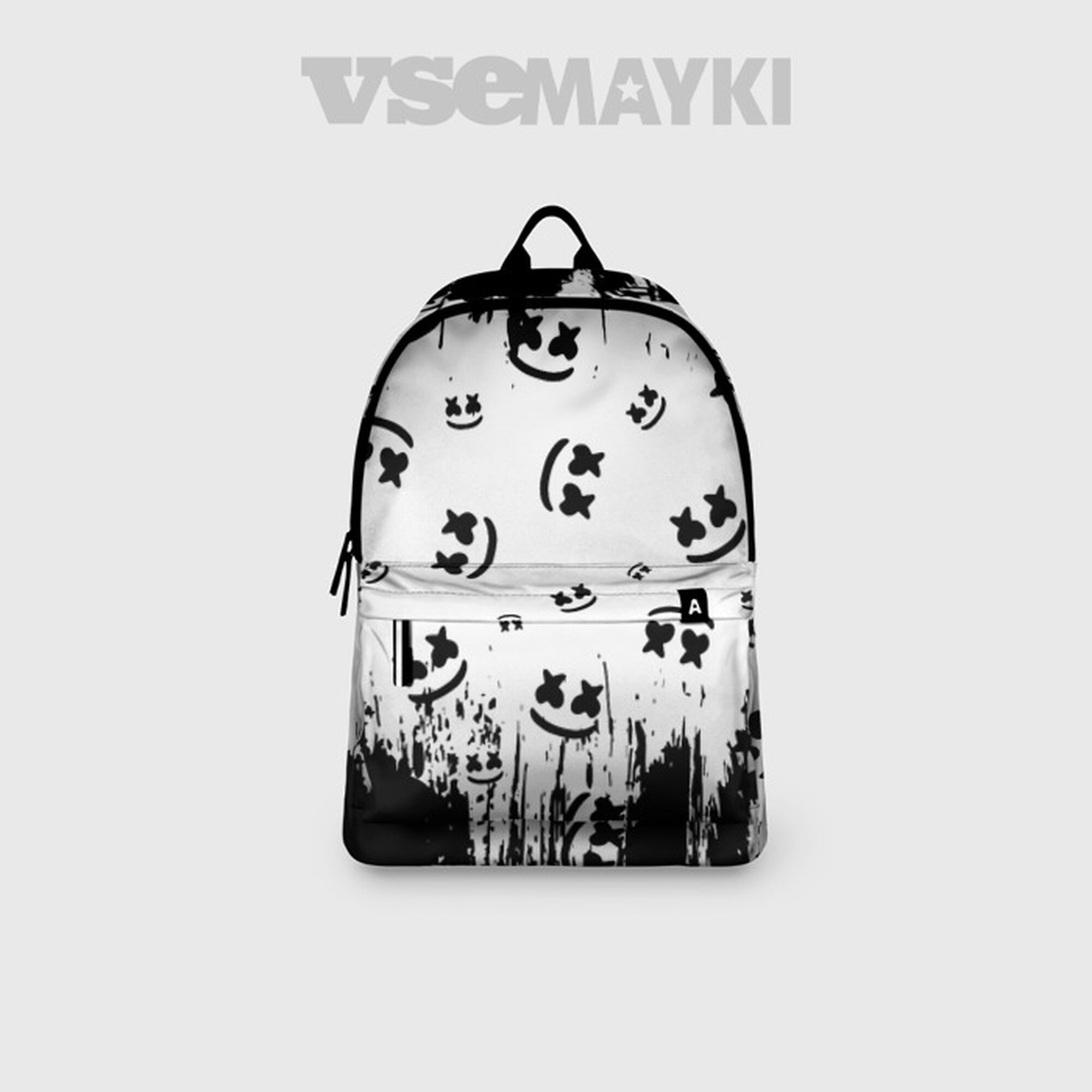 Рюкзак VseMayki с принтом Marshmello Маршмеллоу, One size, белый