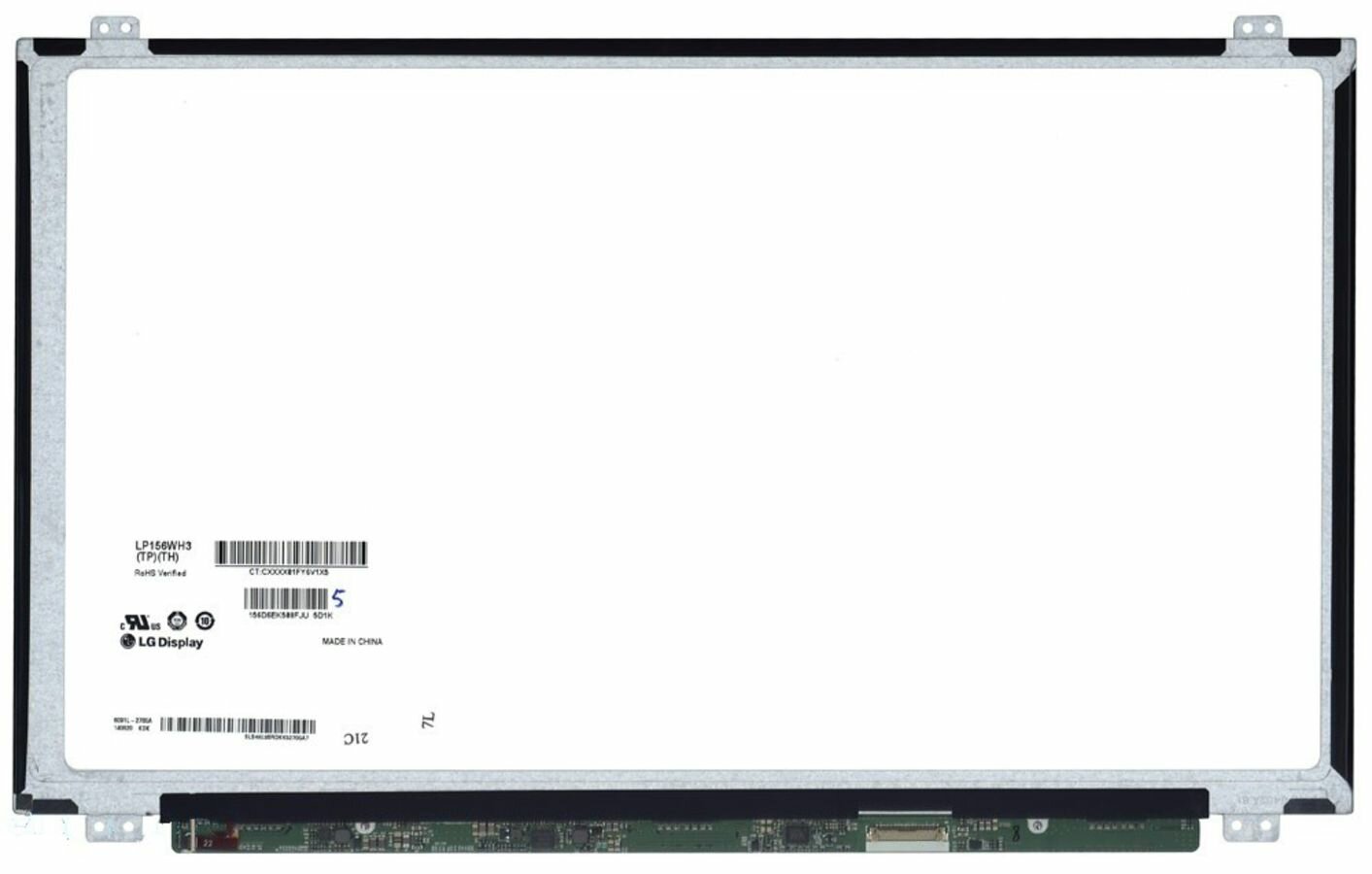 Матрица совместимая с LP156WH3(TP)(TH), Диагональ 15.6, 1366x768 (HD), Светодиодная (LED)