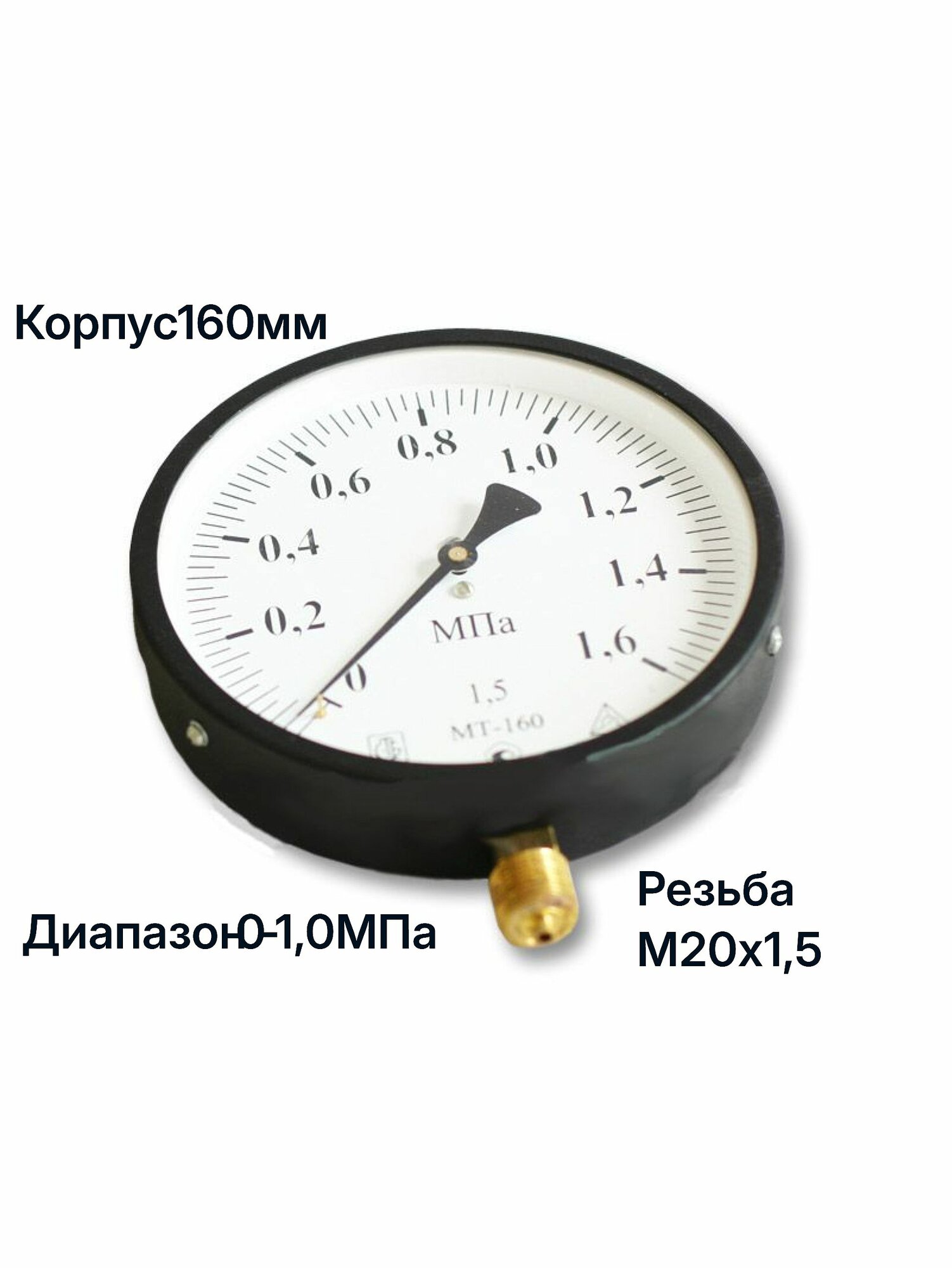 Манометр МТ-160 0-1,0 МПа М20 багория