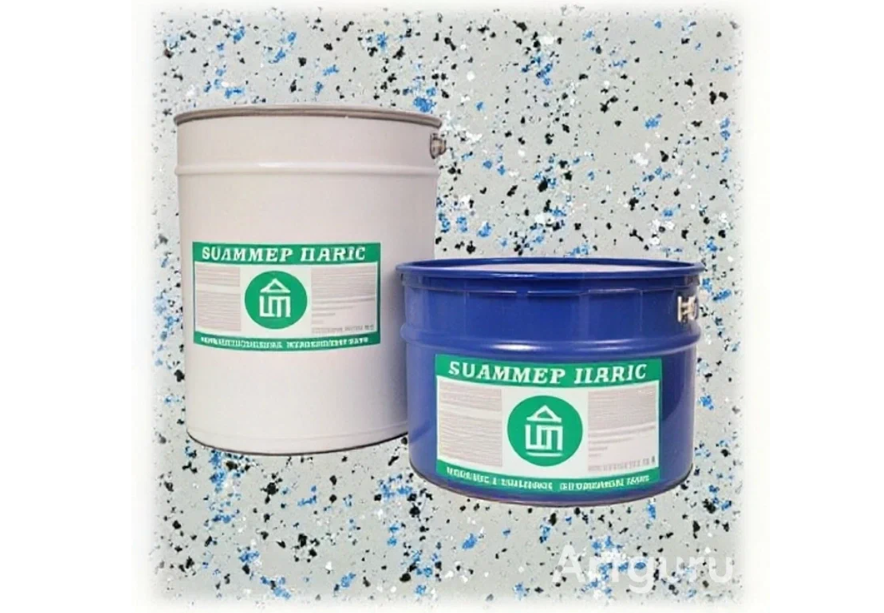 Наливной Пол 2-х комп. Красбыт полимер-плюс 20кг Полиуретановый, Серый.