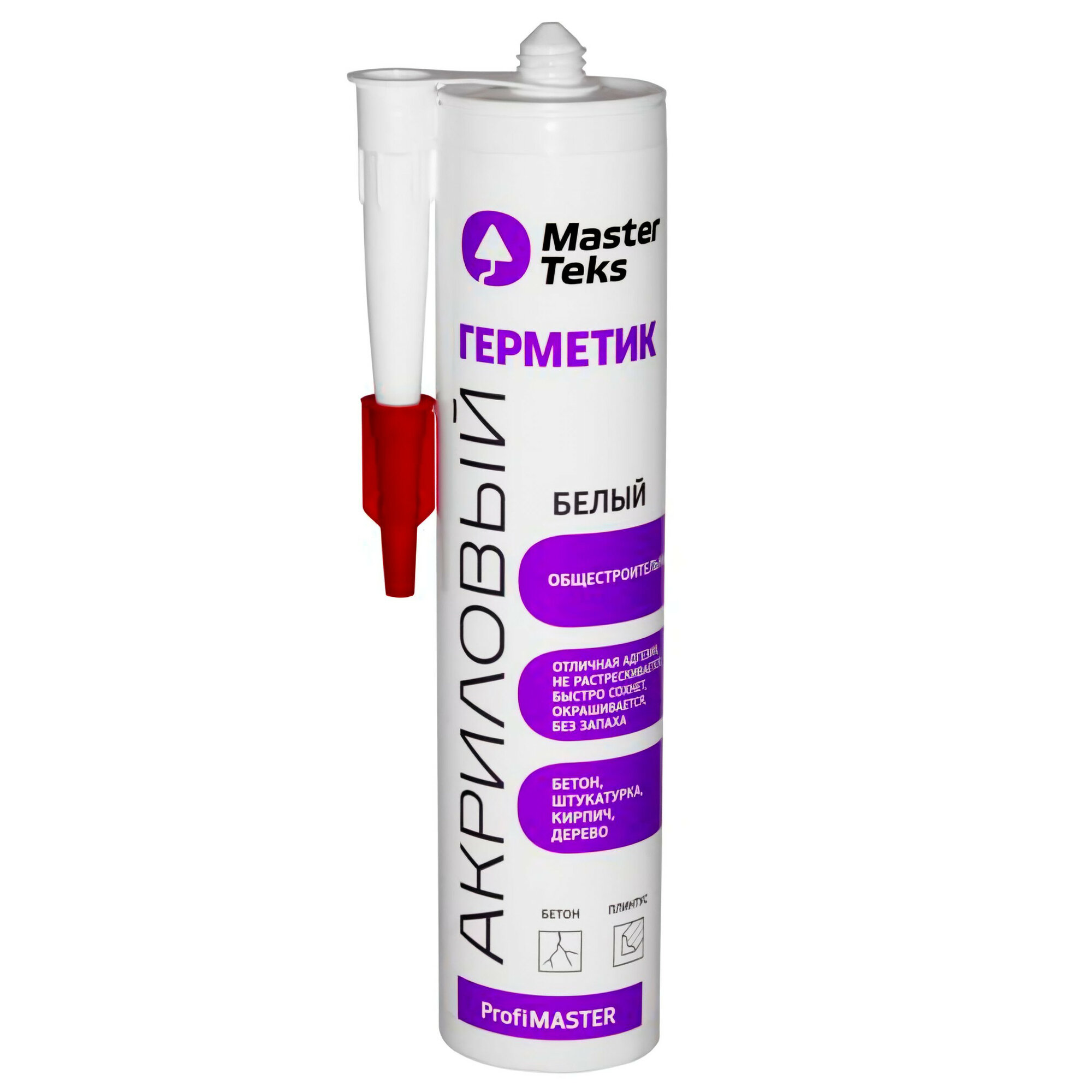Герметик акриловый MasterTeks PM 290 мл белый, арт.9610057/9612892