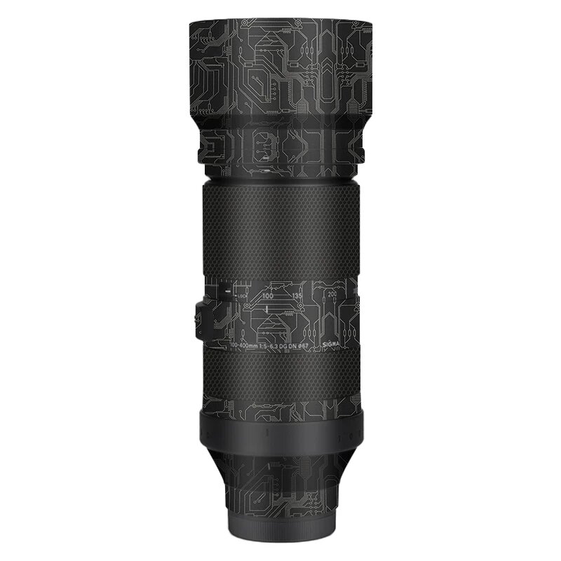 Защитная пленка для объектива Sigma 100-400mm F5-6.3 с темно-золотым узором схемы, 3M клейкая лента для камер Sony