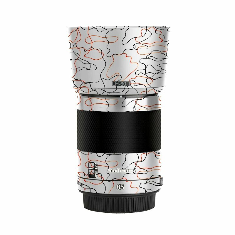 Наклейка-пленка для объектива Yongnuo 85mm F1.8R II, текстура 'Игла и нитка', креативная защита фотообъектива